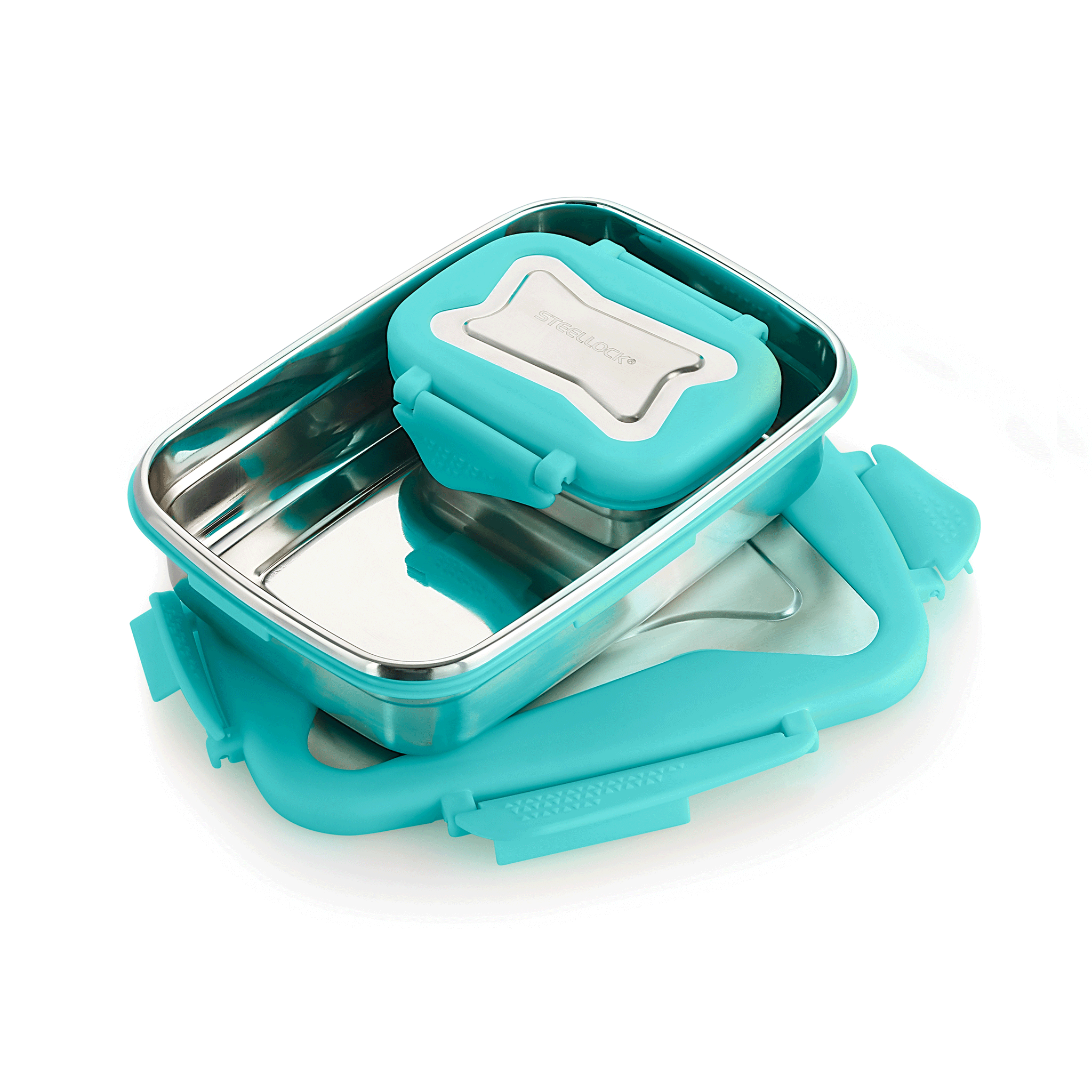 Smart Stainless Steel Container - Rectangle Combo - 170ml + 750ml